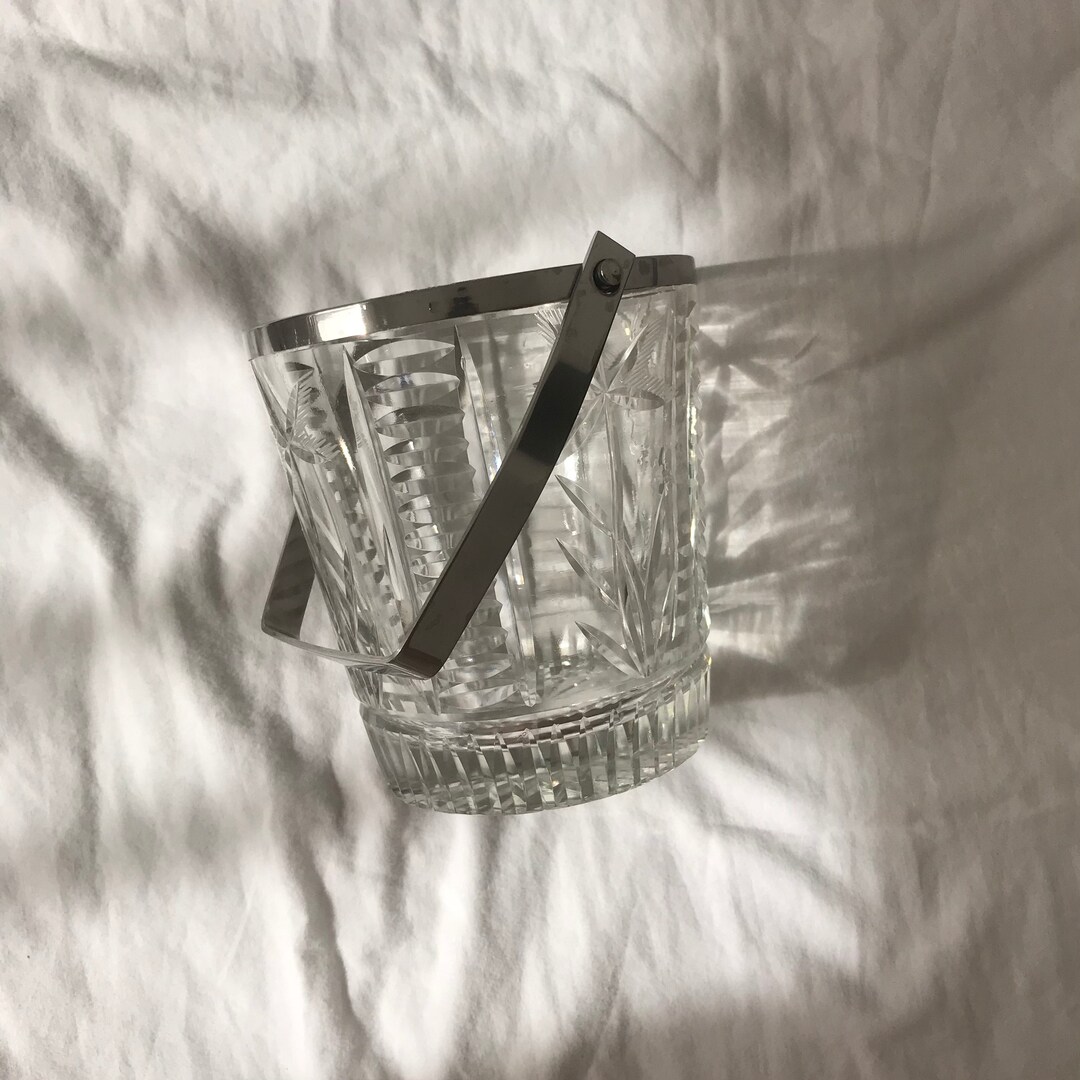 Chiseled Glass Ice Bucket - Etsy