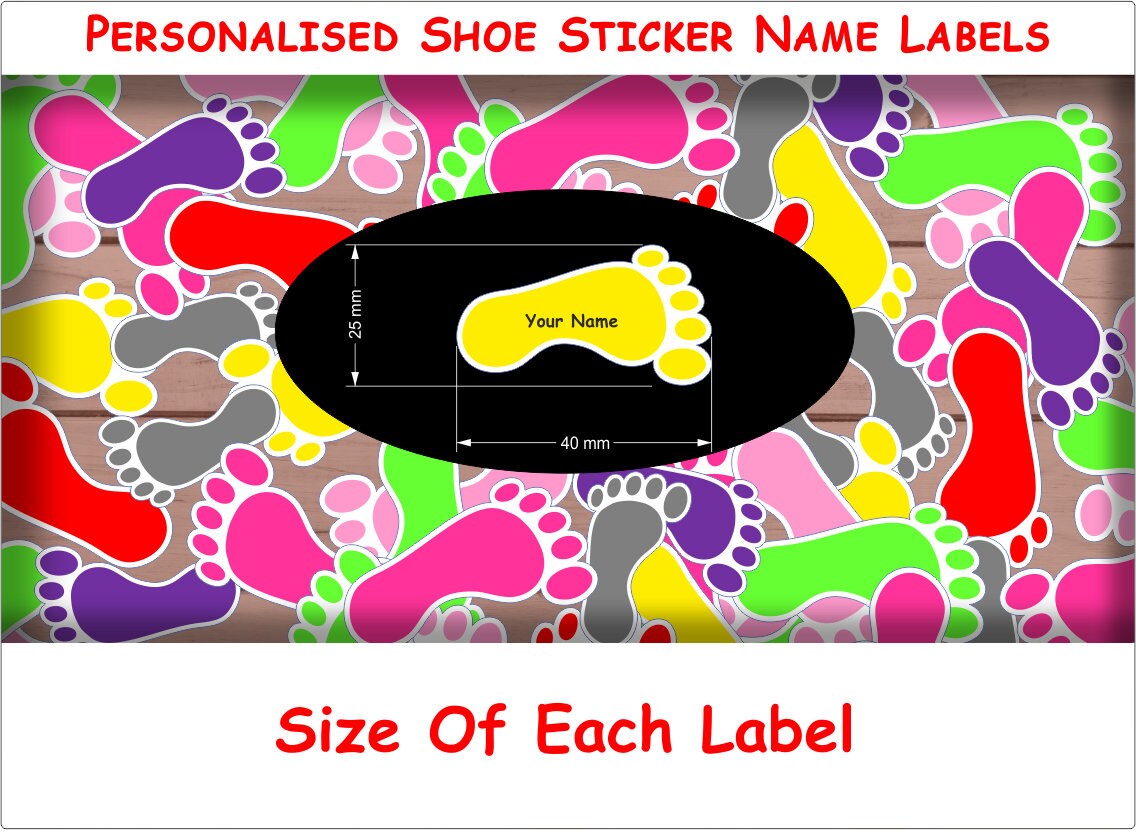 Waterproof and Personalised School Shoe Name Labels Stickers With Vinyl ...