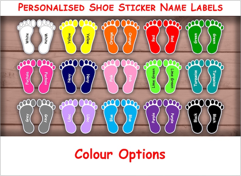 Waterproof and Personalised School Shoe Name Labels Stickers With Vinyl ...
