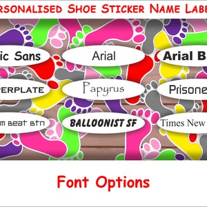 18 Pairs White Coloured Feet Shaped Personalised Waterproof Shoe Name ...
