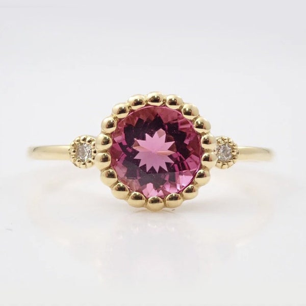 Pink Stone Ring - Etsy