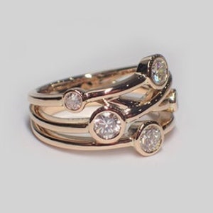 Moissanite Boodles Style Ring Moissanite Bubbles Wide Stacking Ring ...