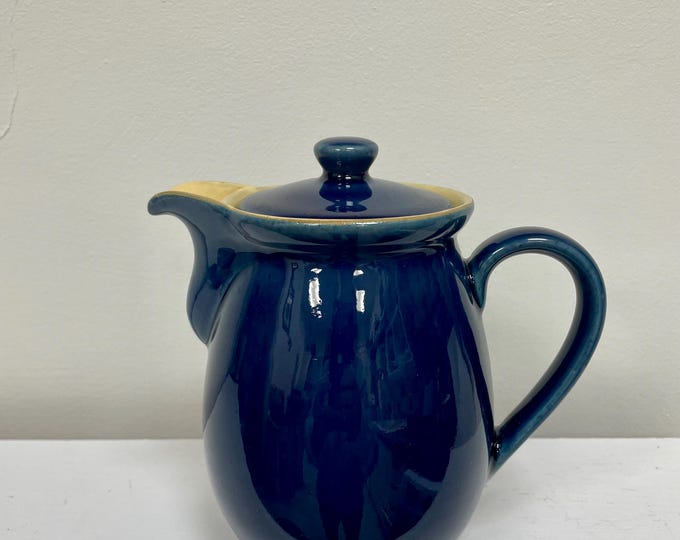 Vintage Denby Stoneware Cottage Blue and Yellow 1pint Coffee Pot Circa ...