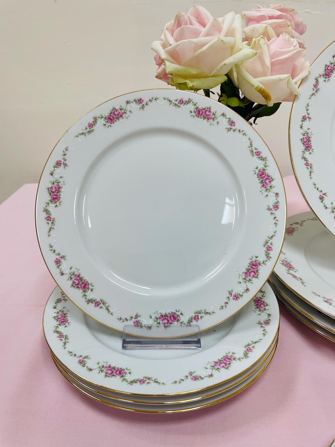 Very Pretty Vintage Early 1980’s SPAL Portugal Rose Garland Pattern ...