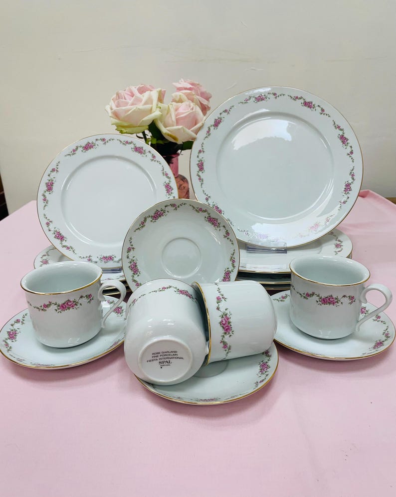 Very Pretty Vintage Early 1980’s SPAL Portugal Rose Garland Pattern ...