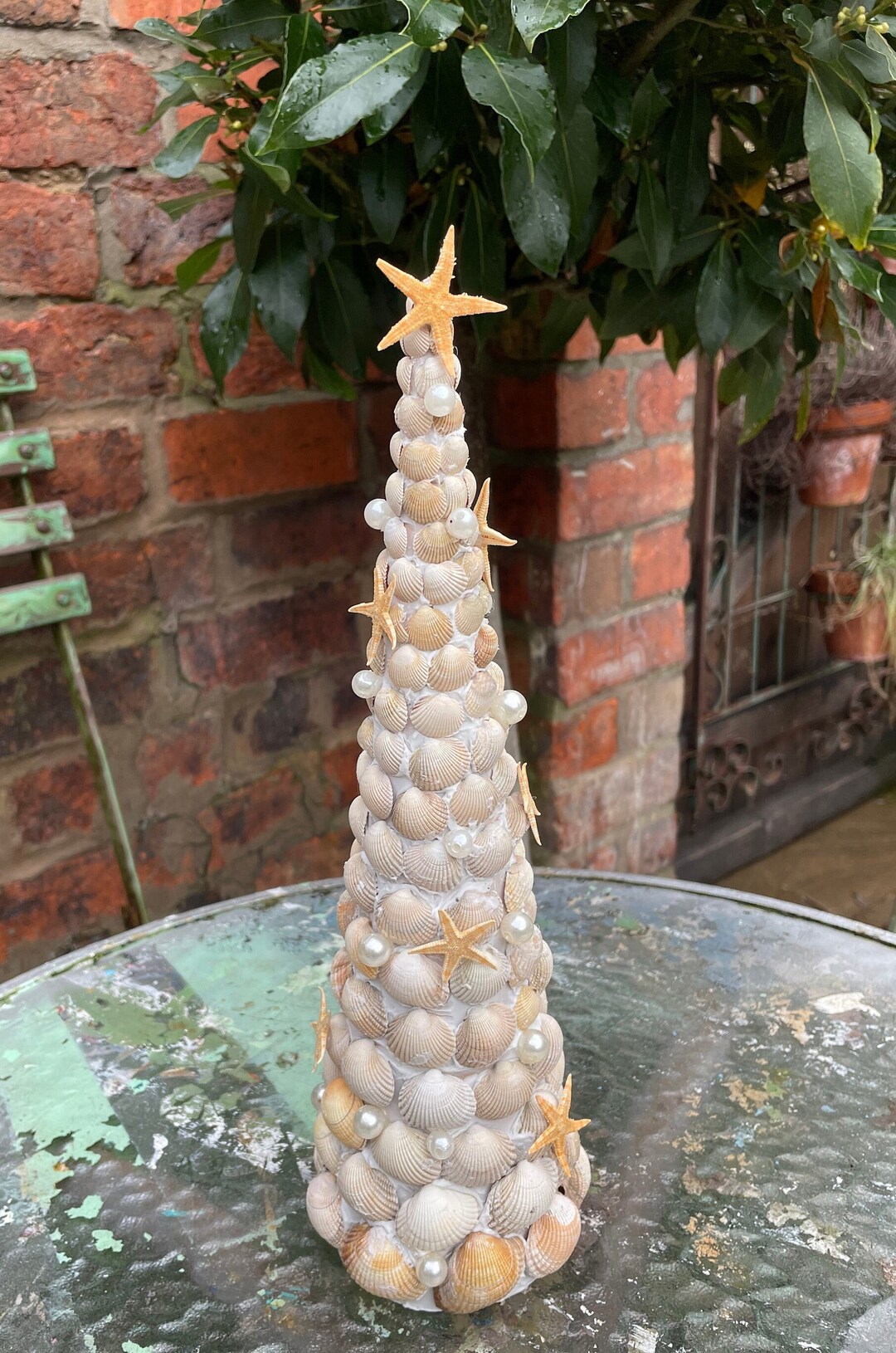 Seashell Tree With Ascending Sized Welk Shells Starfish and Pearls ...