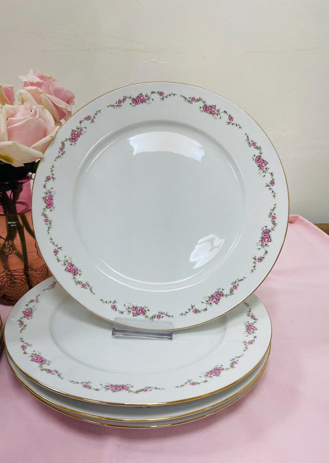Very Pretty Vintage Early 1980’s SPAL Portugal Rose Garland Pattern ...