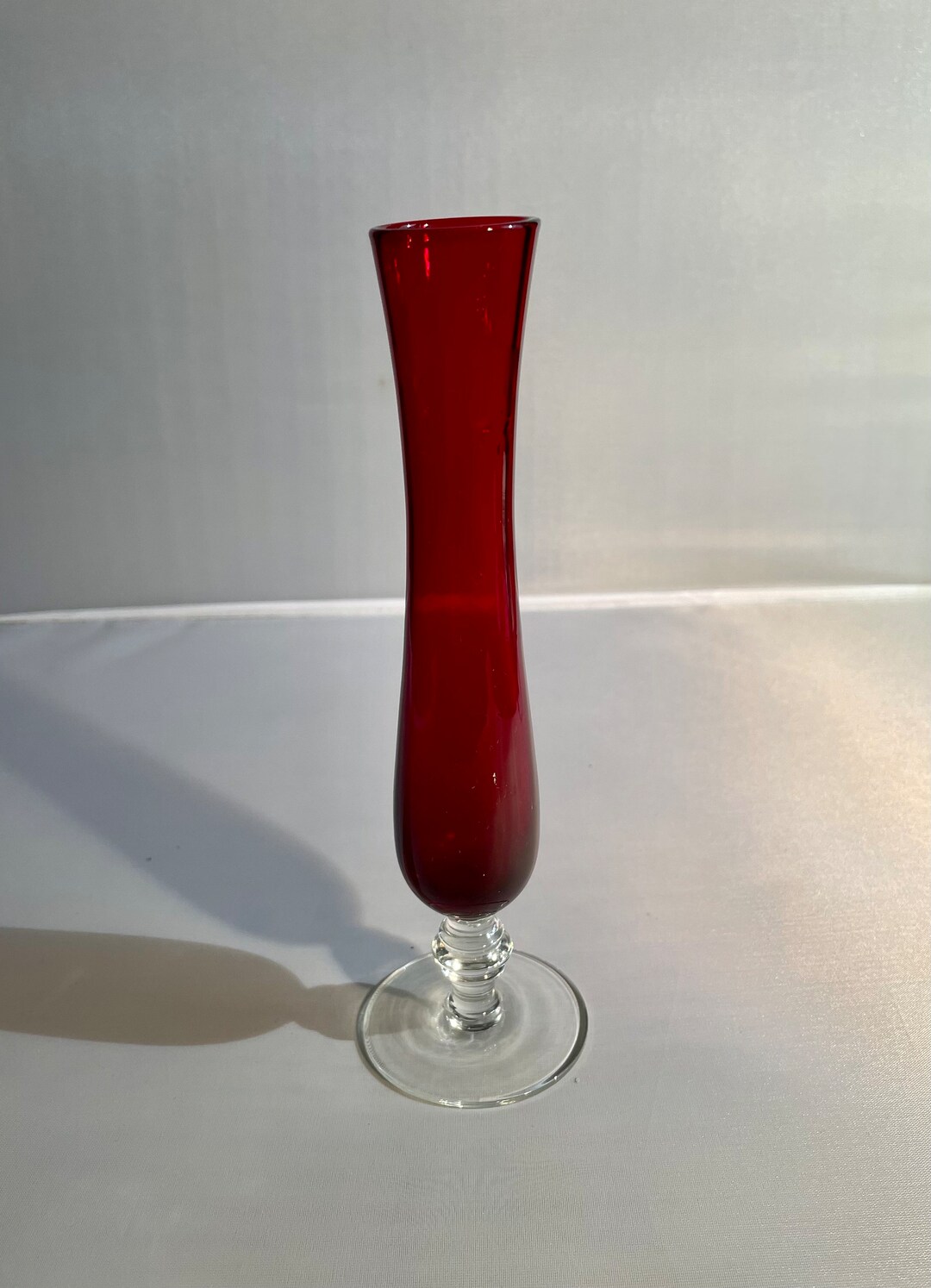 Vintage Ruby Red Glass Bud Vase Excellent Condition. Give a Vibrant ...
