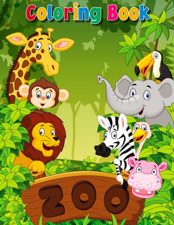 100 Kids Animal Coloring Pages | Etsy