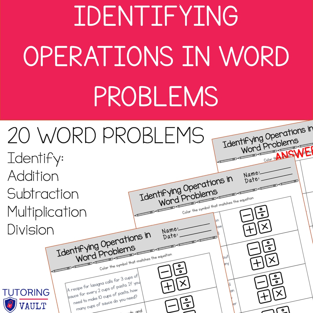 Identifying Operations in Word Problems - Etsy