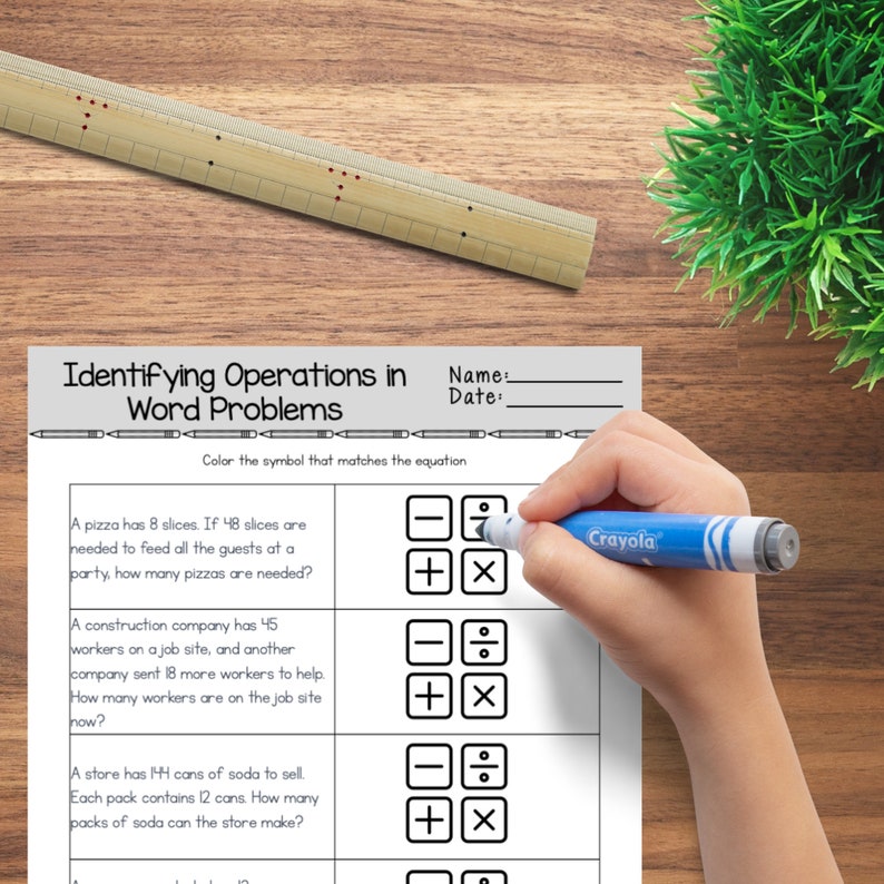 Identifying Operations in Word Problems - Etsy