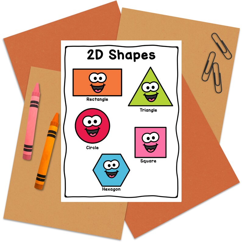 2D Shape ID Printable No-prep Worksheets - Etsy