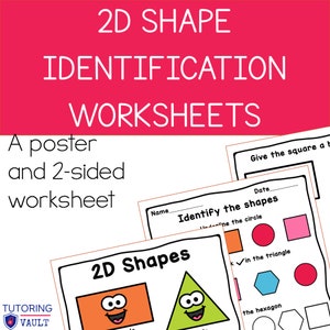 2D Shape ID Printable No-prep Worksheets - Etsy