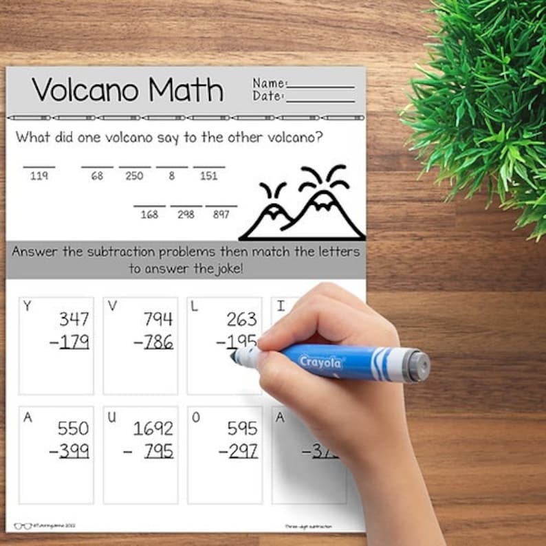 Three Digit Subtraction Math Worksheet With Regrouping Practice - Etsy
