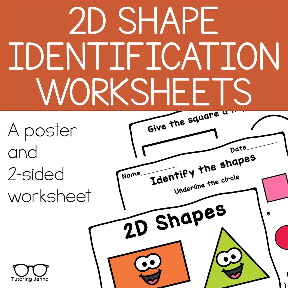 2D Shape ID Printable No-prep Worksheets - Etsy