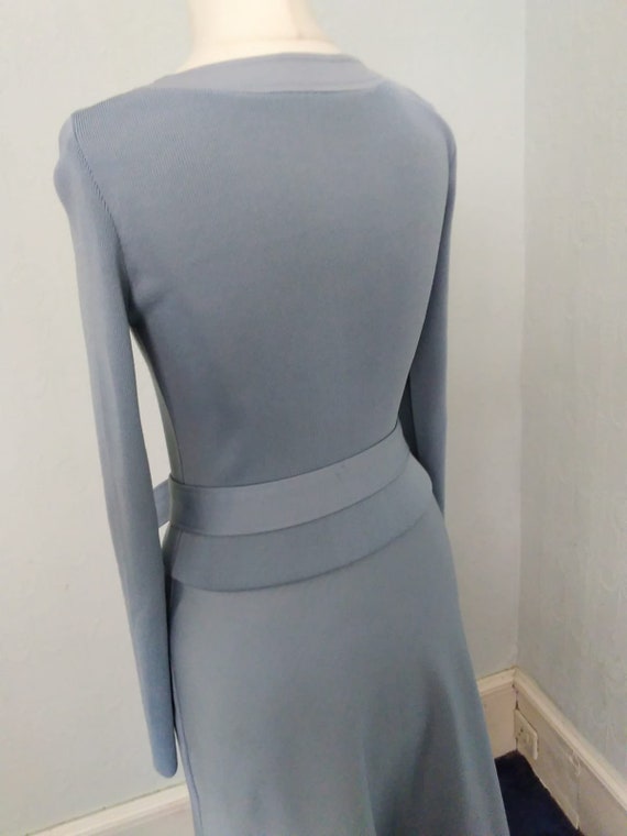 Chic 1970s vintage pale blue midi dress by Rodier of … - Gem