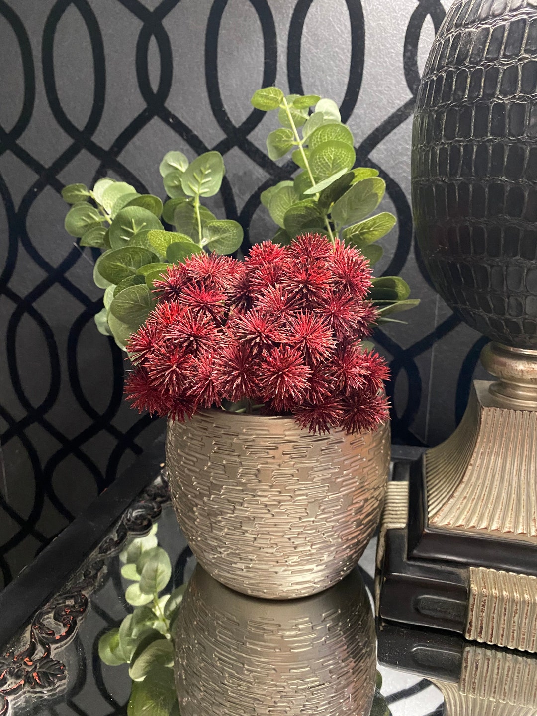 Brushed Silver Decorative Plant Pot - Etsy