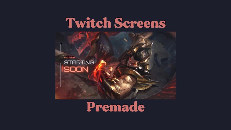 Dark Animated Streamer Assets Sett League of Legends Stream Fiery Red ...