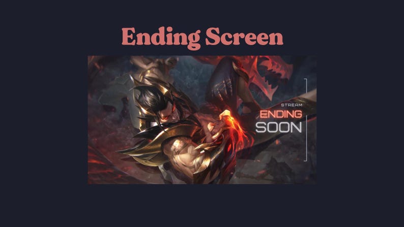 Dark Animated Streamer Assets Sett League of Legends Stream Fiery Red ...