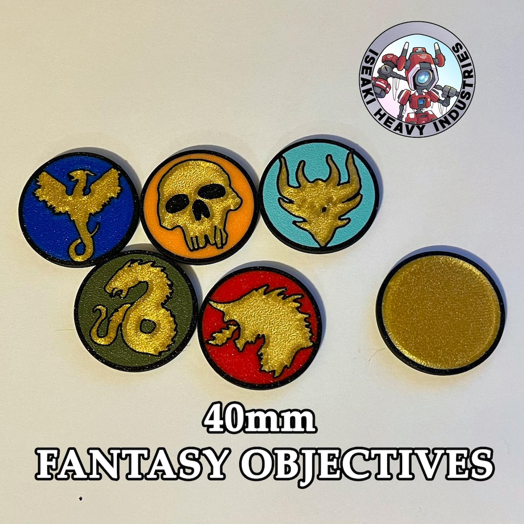 40mm Fantasy Objective Markers - 3d Printed - Etsy