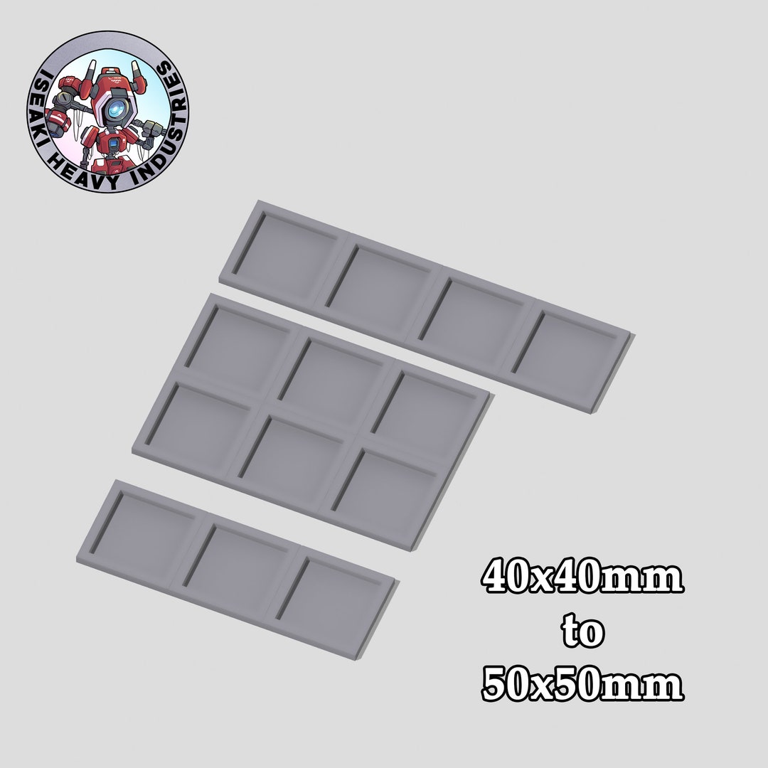 40x40mm to 50x50mm Square Base 3x1, 3x2, 4x1 Movement Trays - 3d ...
