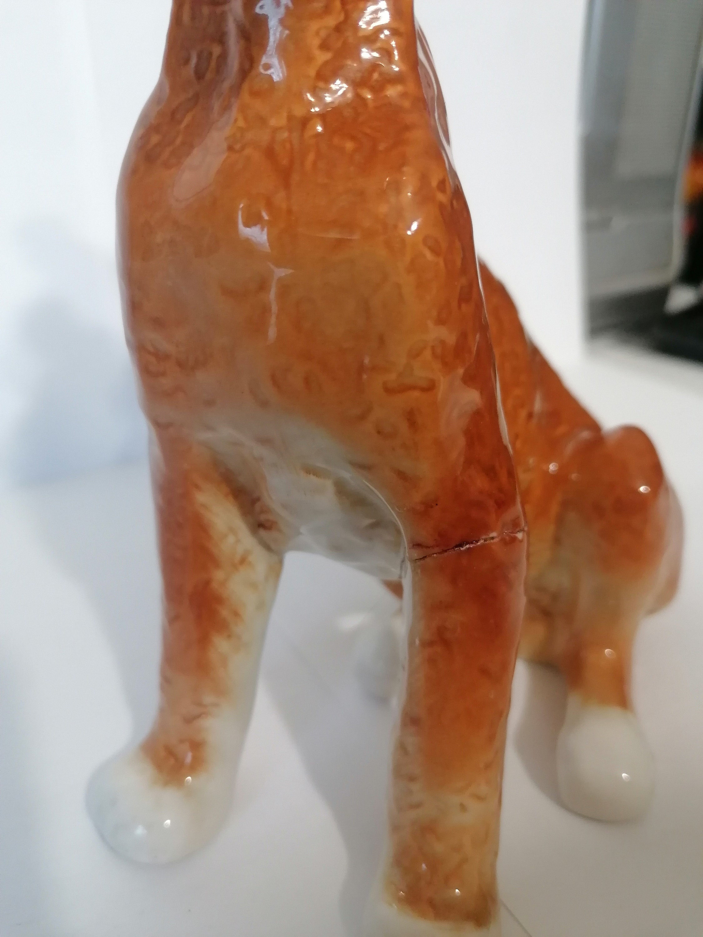 Vintage Russian Lomonosov Porcelain Airedale Terrier Dog Figurine ...