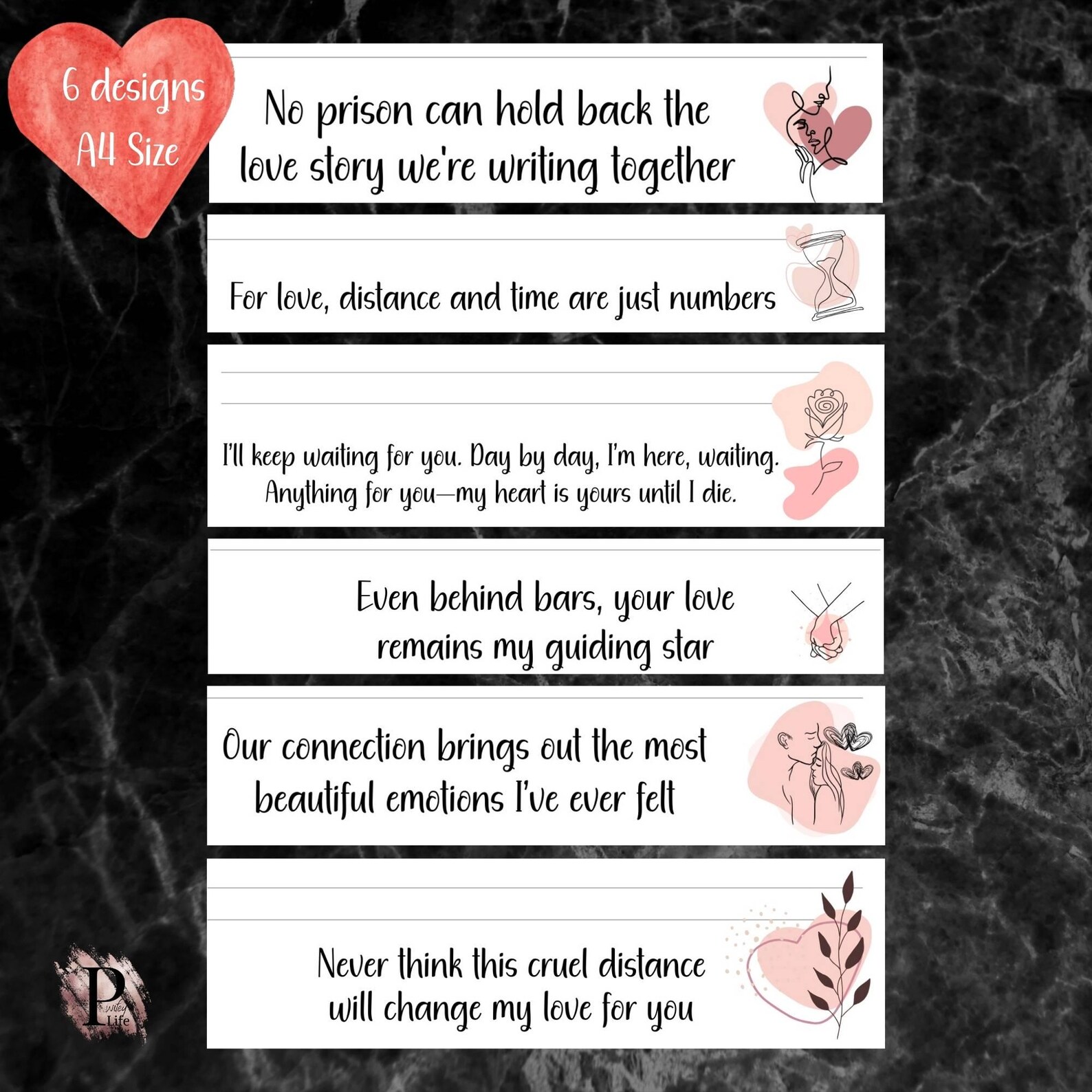 Prison Wife Stationery Bundle, Printable Prison Love Letter Writing ...