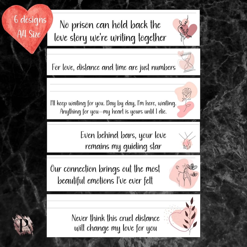 Prison Wife Stationery Bundle, Printable Prison Love Letter Writing ...