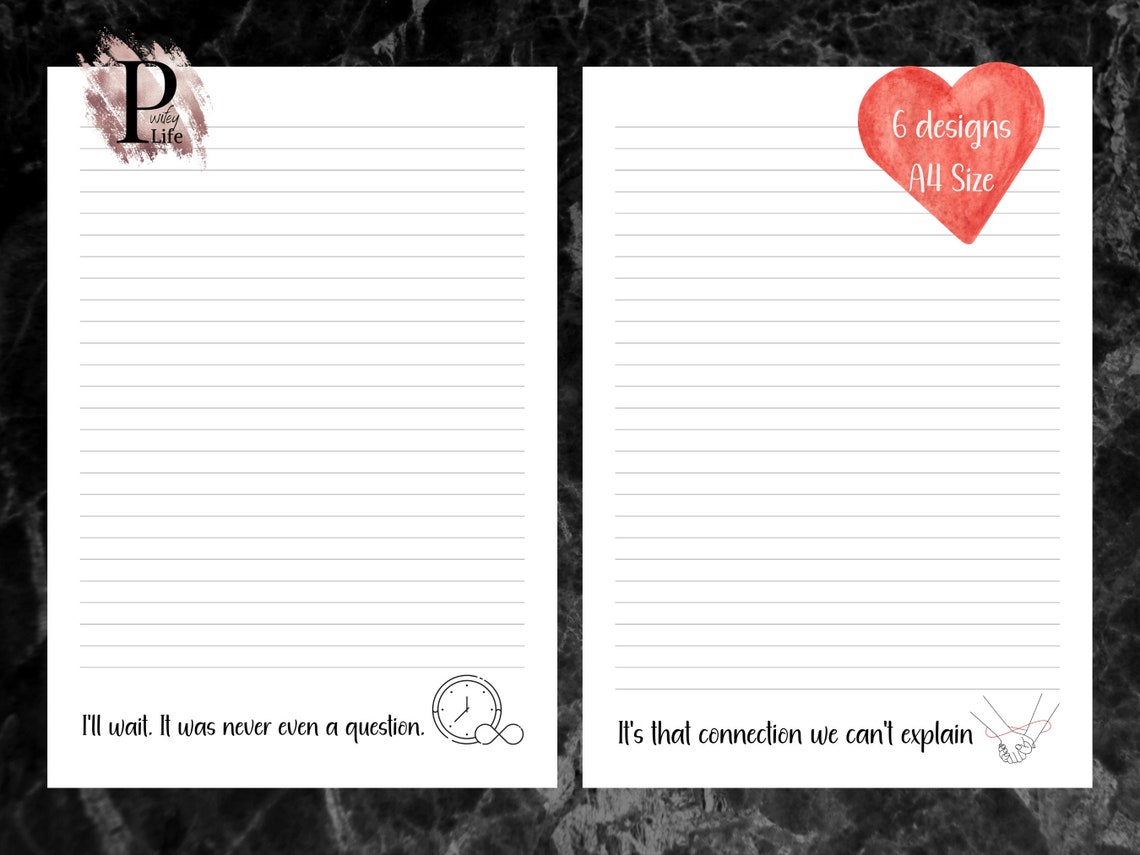 Prison Wife Stationery Bundle, Printable Prison Love Letter Writing ...