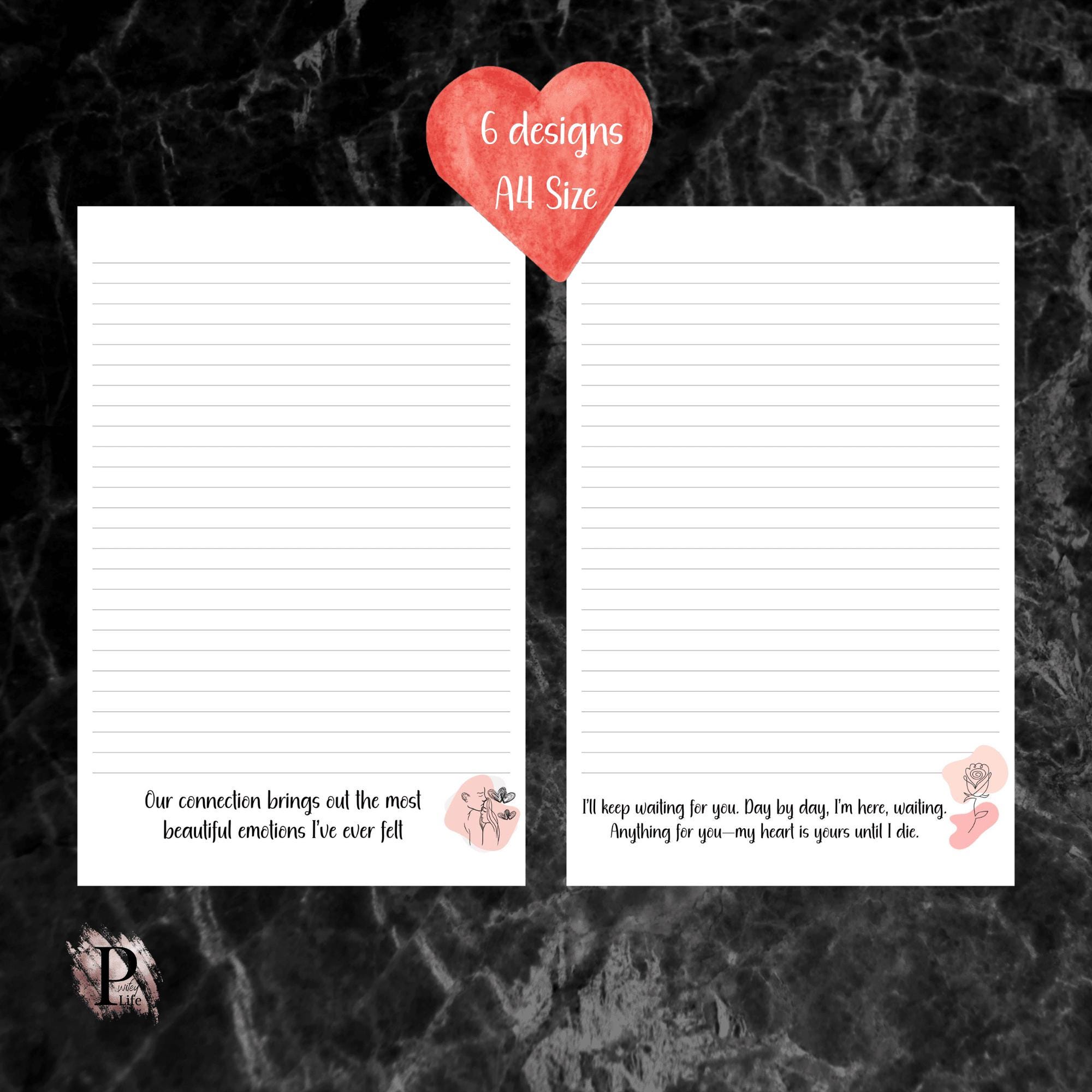 Prison Wife Stationery Bundle, Printable Prison Love Letter Writing ...