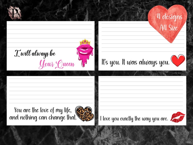 Prison Wife Stationery Paper, Printable Prison Love Letter, 4 Various ...