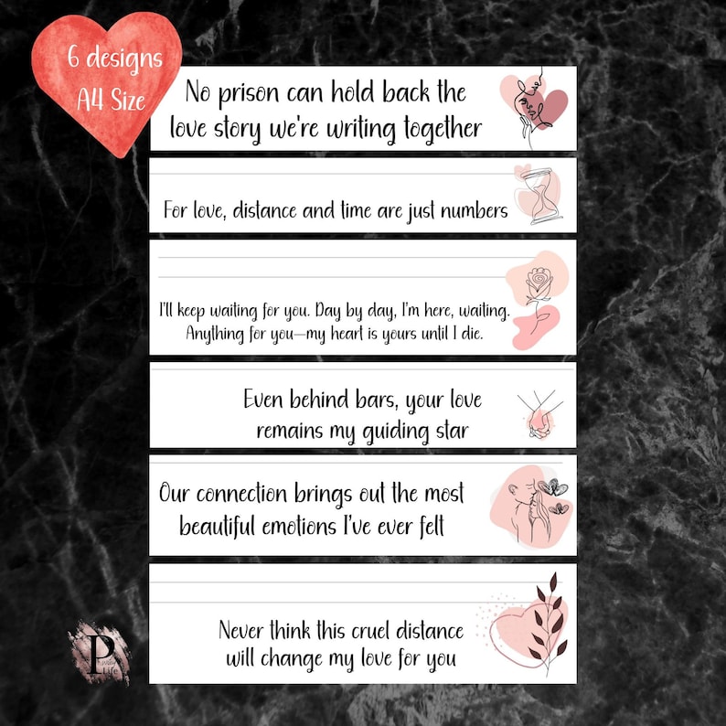 Prison Wife Stationery Bundle, Printable Prison Love Letter Writing ...