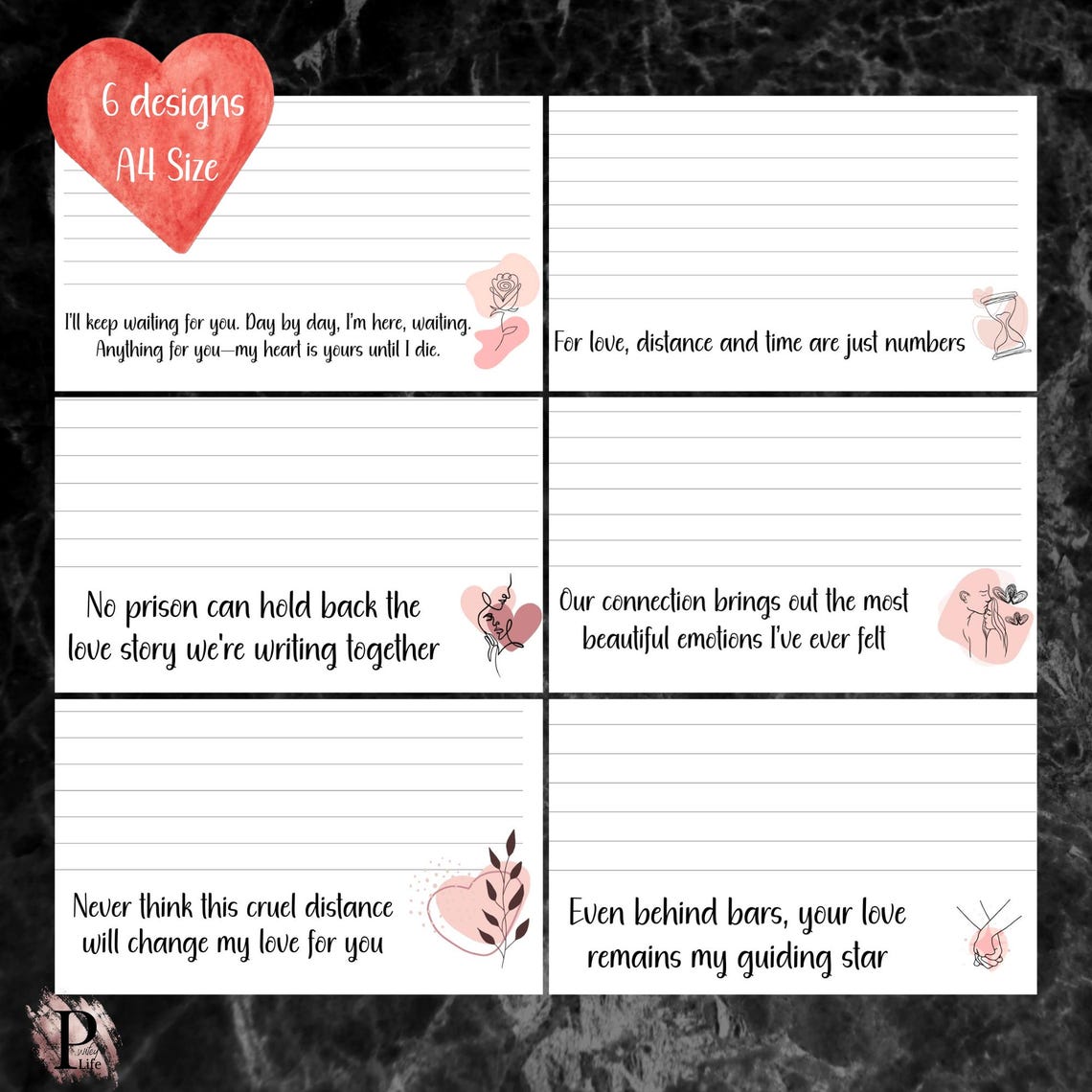 Prison Wife Stationery Bundle, Printable Prison Love Letter Writing ...
