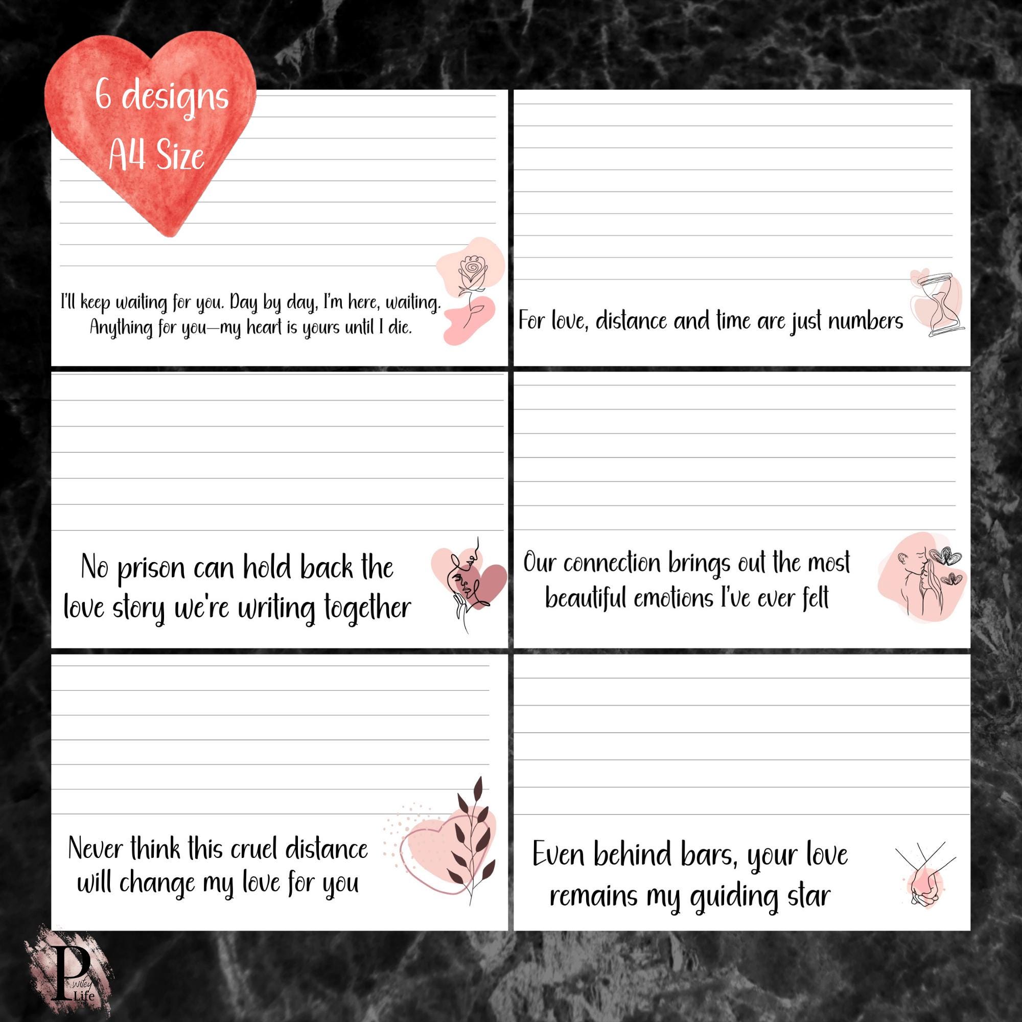 Prison Wife Stationery Bundle, Printable Prison Love Letter Writing ...