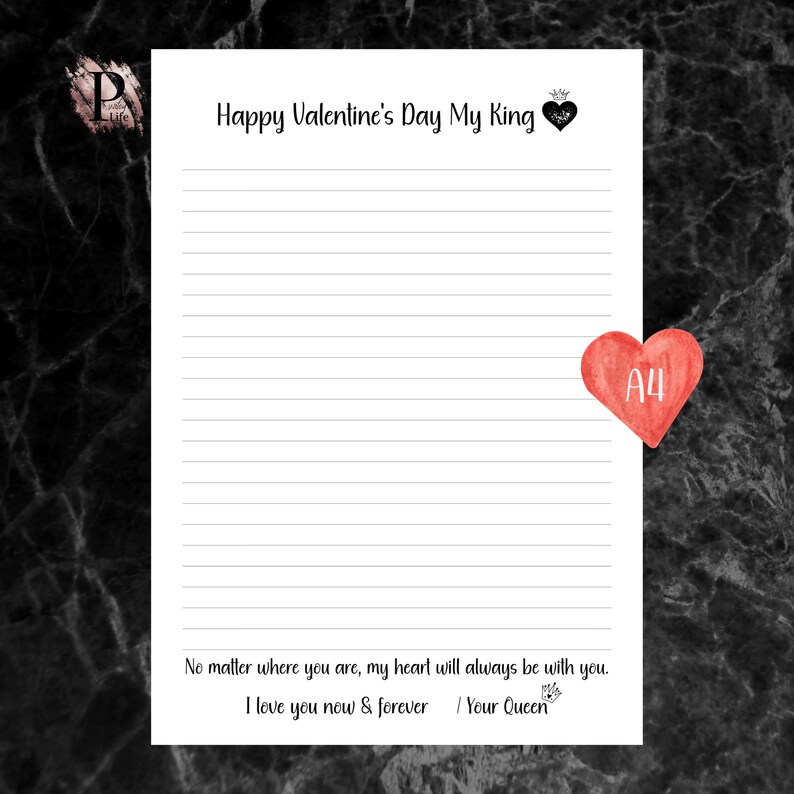 Prison Wife Stationery Valentine, Printable Valentine's Day Love Letter ...
