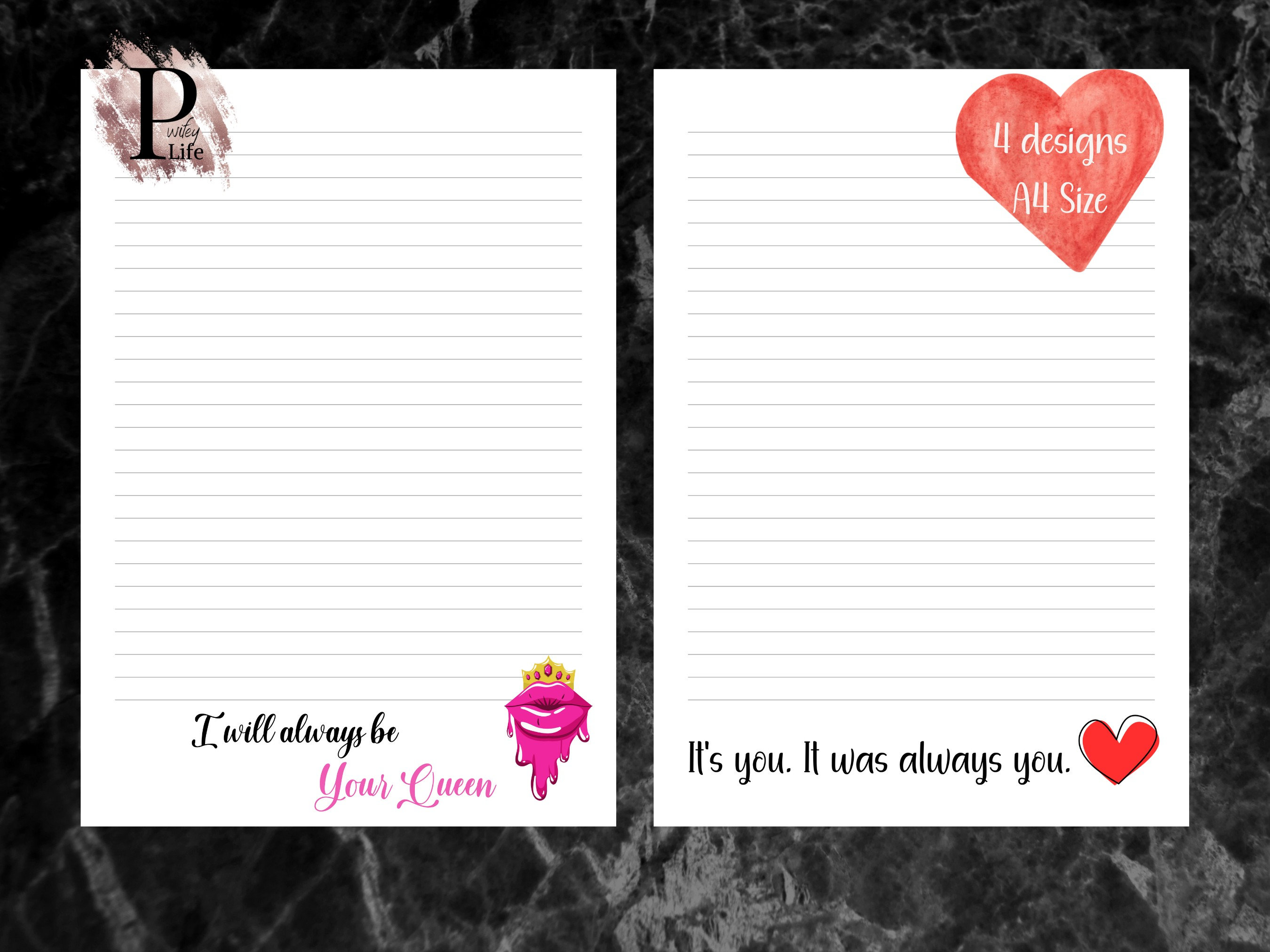 Prison Wife Stationery Paper, Printable Prison Love Letter, 4 Various ...
