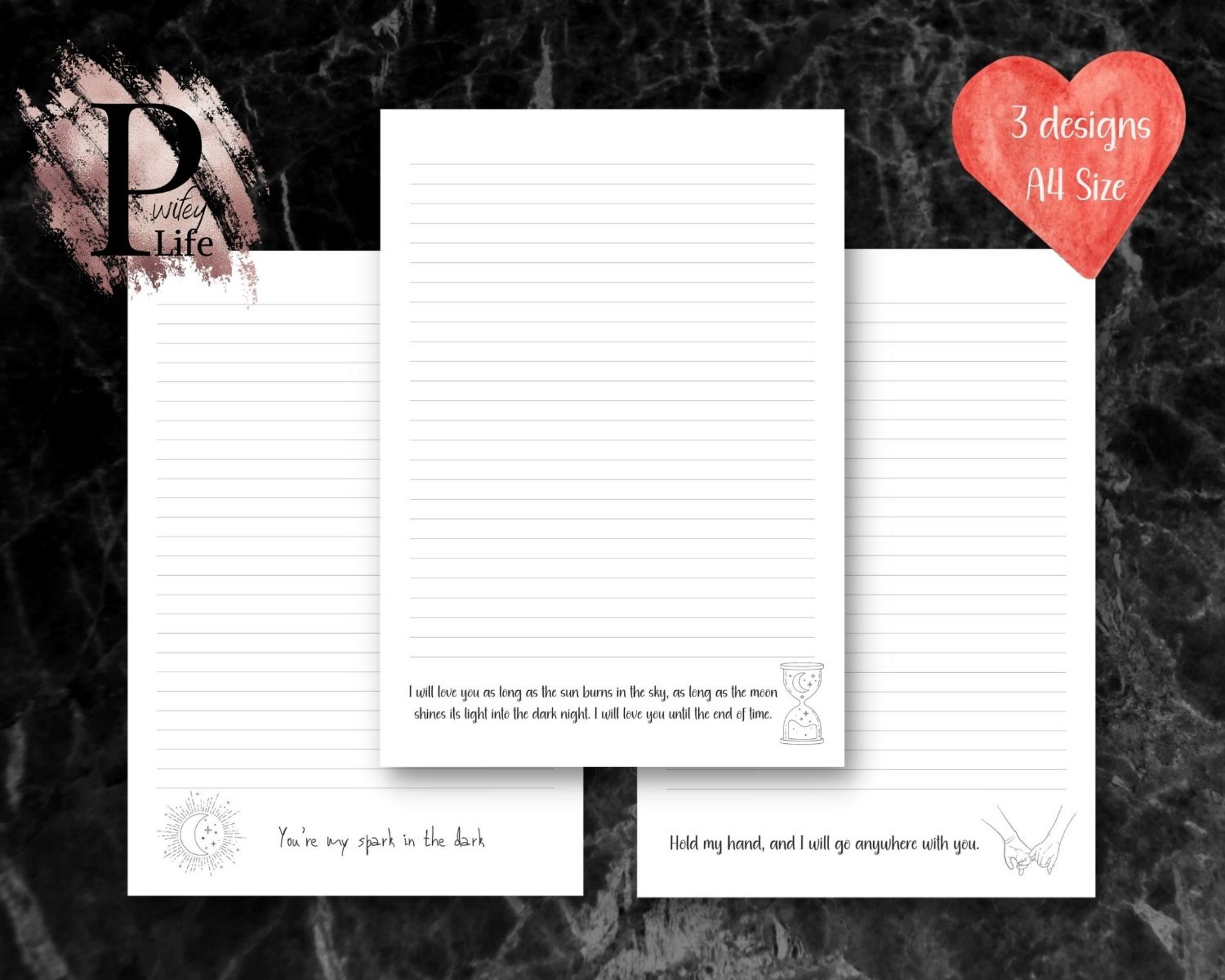 Prison Wife Stationery Bundle, Printable Prison Love Letter Writing ...
