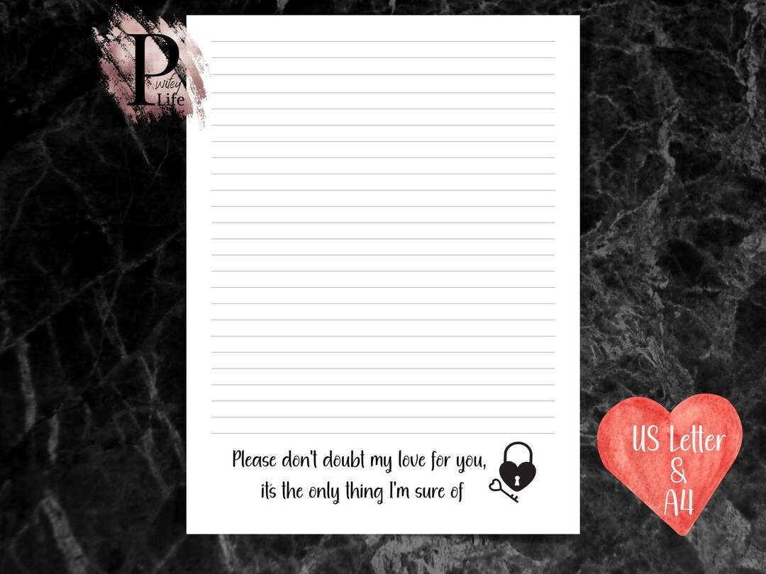 Prison Wife Stationery Printable, Digital Download - Etsy