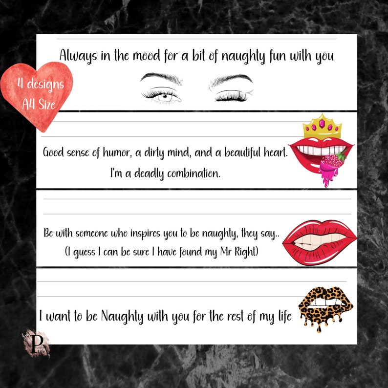 Prison Wife Stationery Bundle, 4 Naughty Various Designs, Printable ...