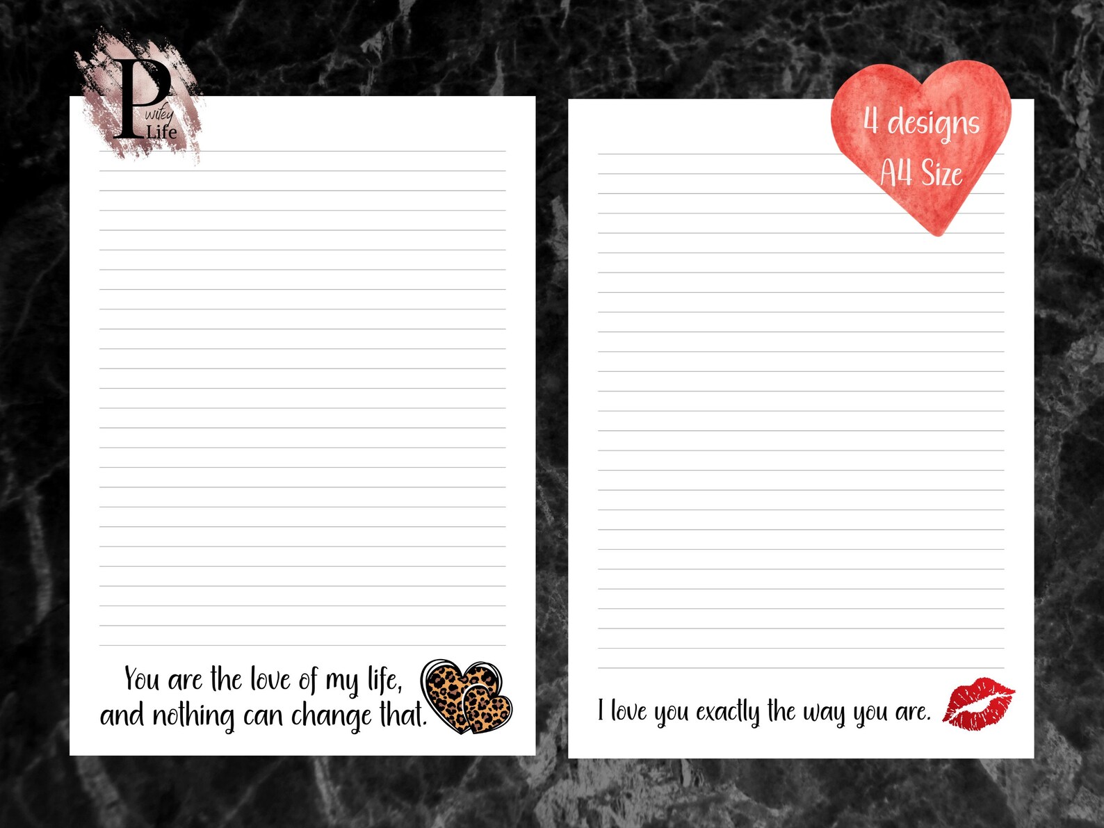 Prison Wife Stationery Paper, Printable Prison Love Letter, 4 Various ...