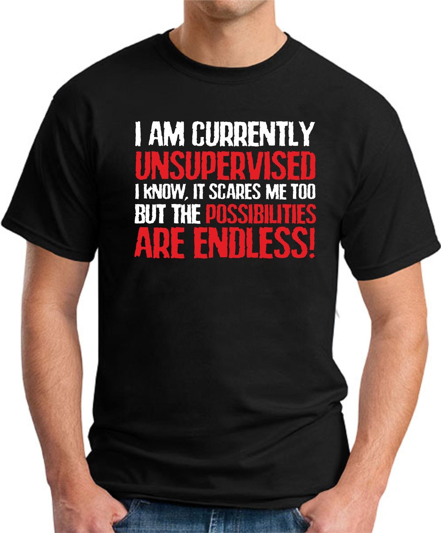 I Am Currently Unsupervised T-shirt Men's Printed - Etsy UK