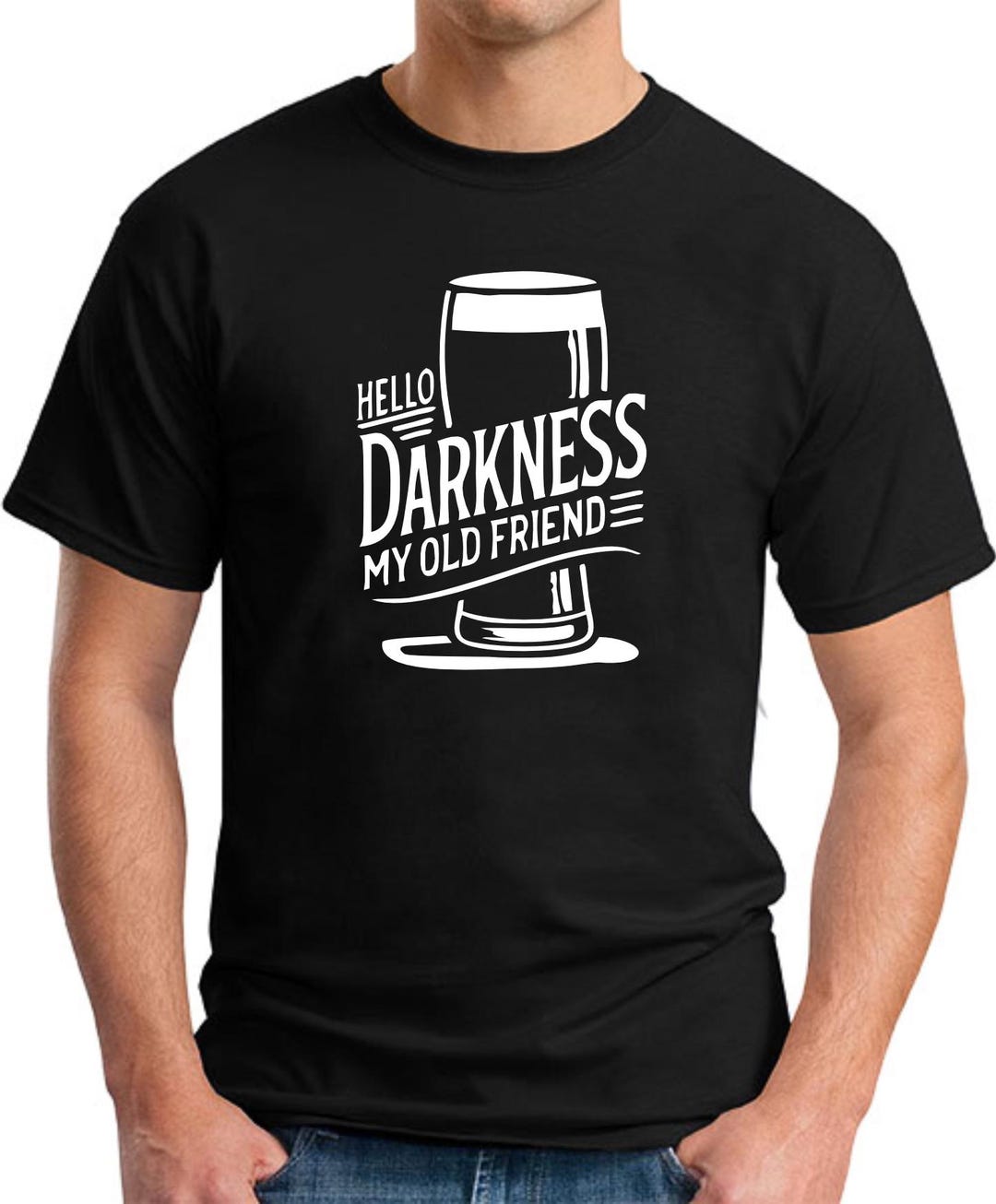 Hello Darkness My Old Friend T-shirt - Men's Printed T-shirt Small ...