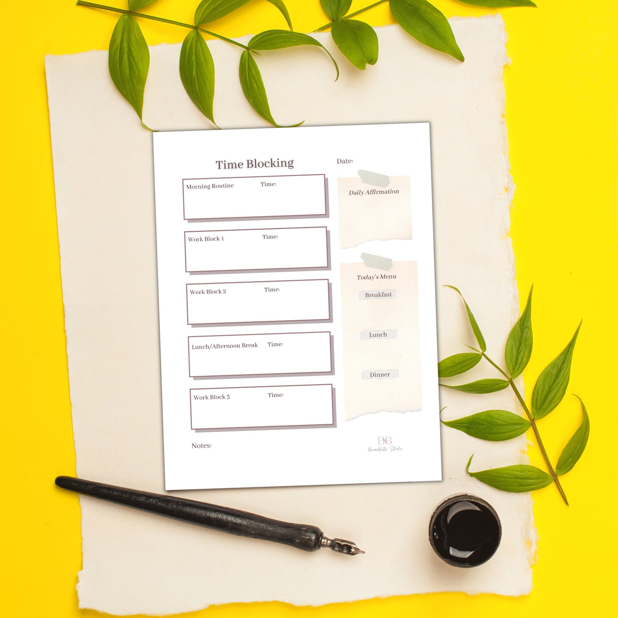 Time Blocking Day Planner Printable - Etsy