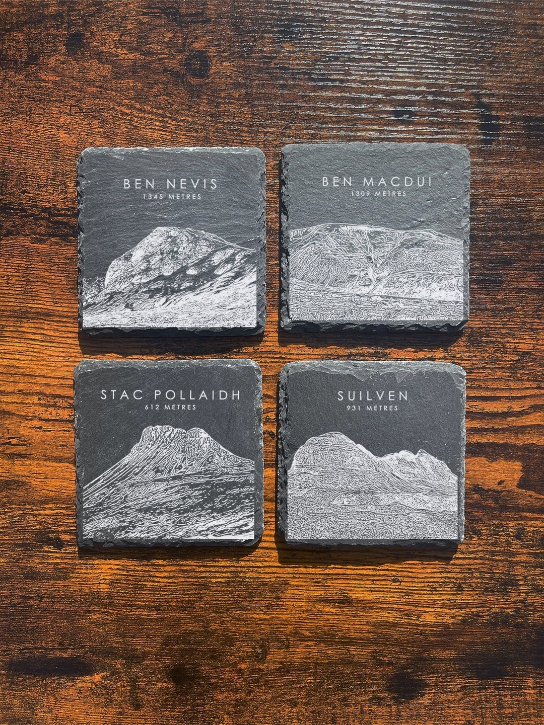 Scotland Mountains Slate Coaster Sketch Set - Etsy UK