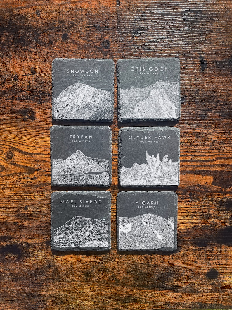 Snowdonia Sketches Slate Coaster Set - Etsy