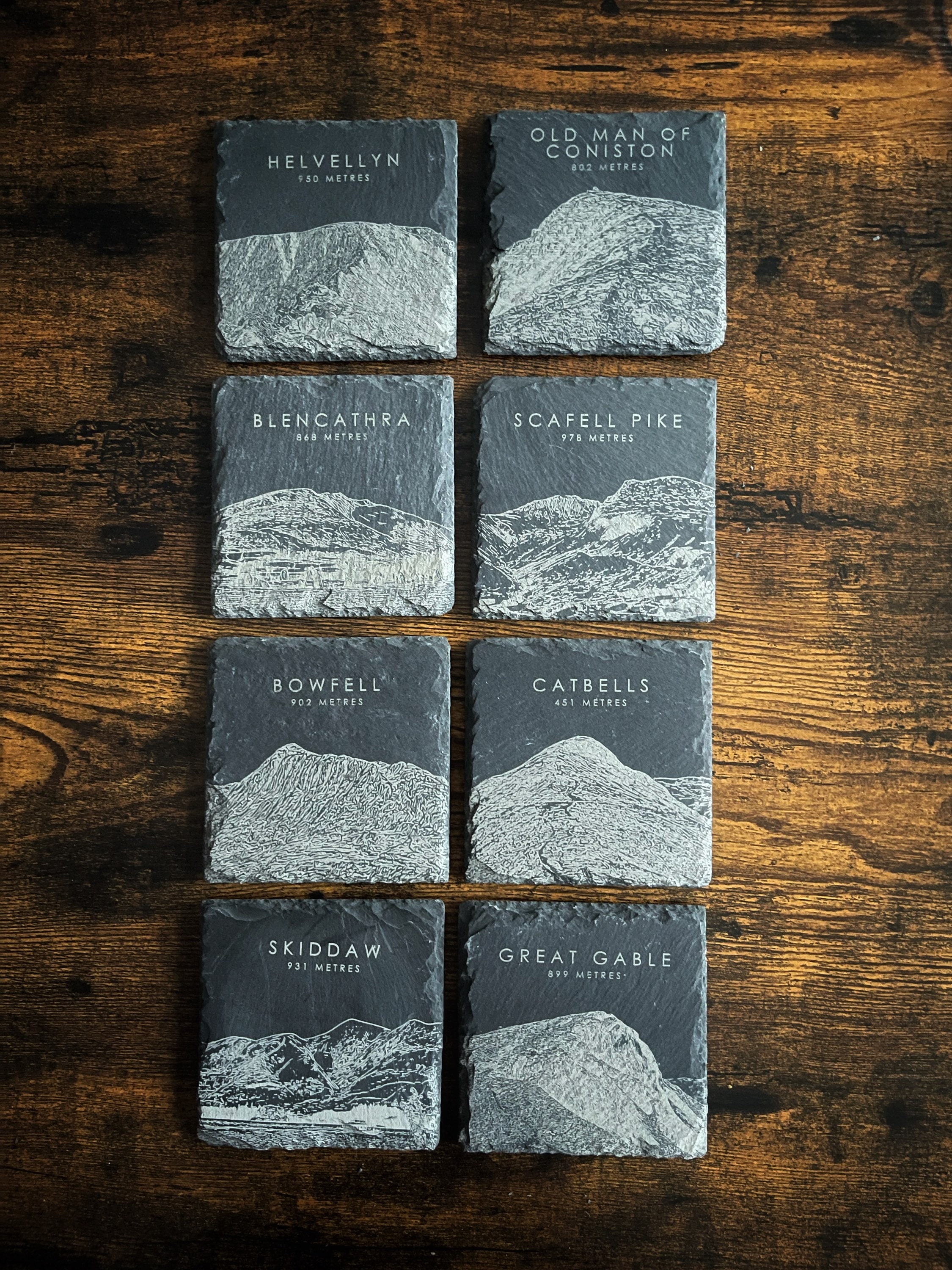 Lake District Sketch Slate Coaster Set - Etsy
