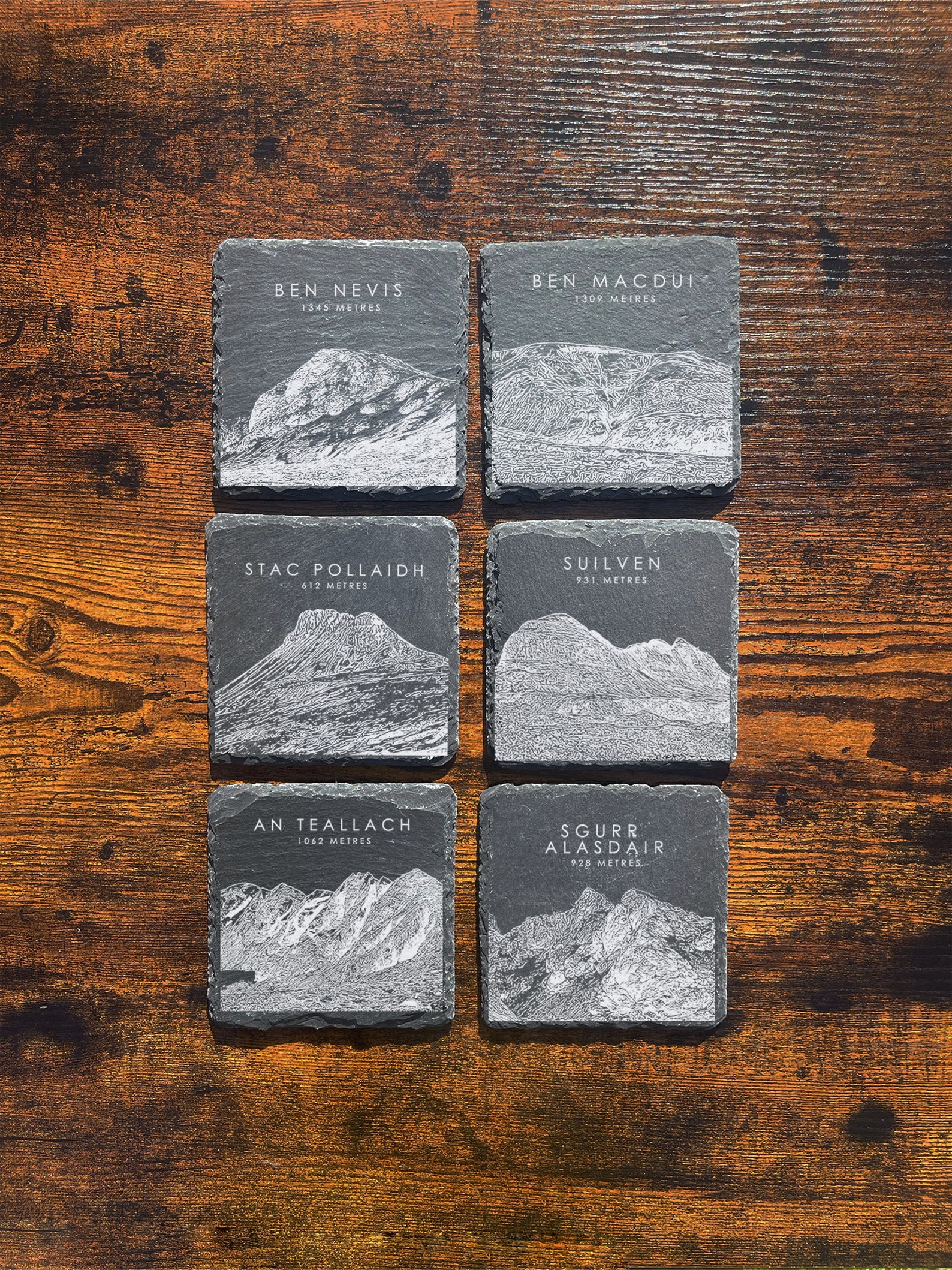 Scotland Mountains Slate Coaster Sketch Set - Etsy UK