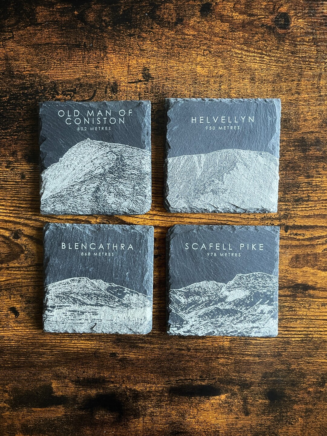 Lake District Sketch Slate Coaster Set - Etsy