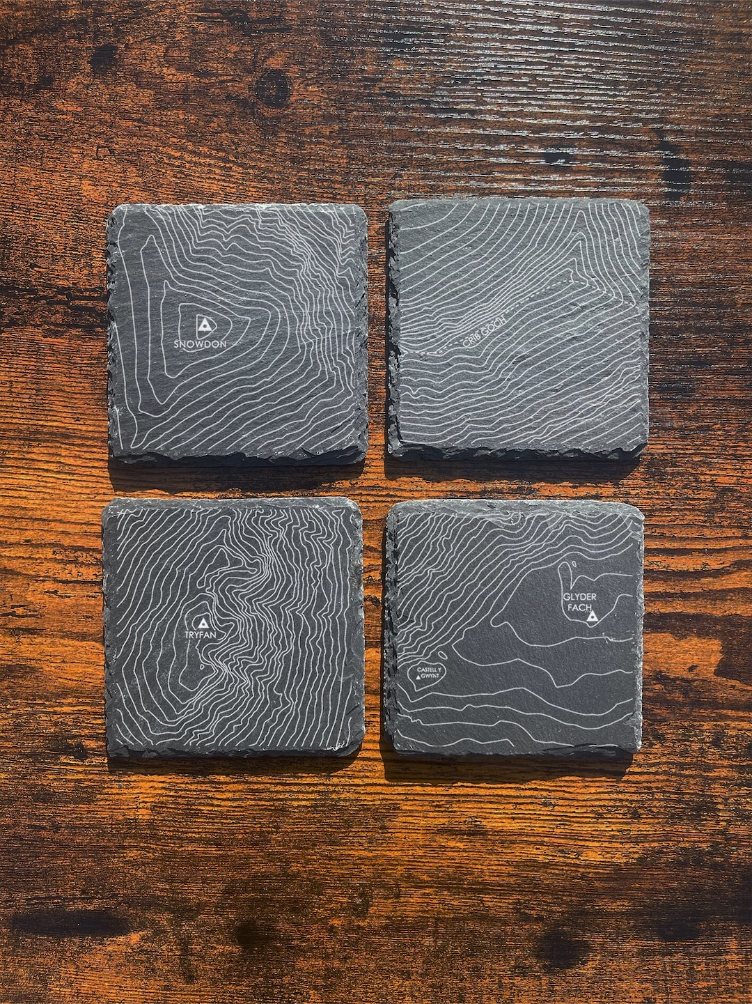 Snowdonia Contours - Set of 4 Slate Coasters - Etsy UK