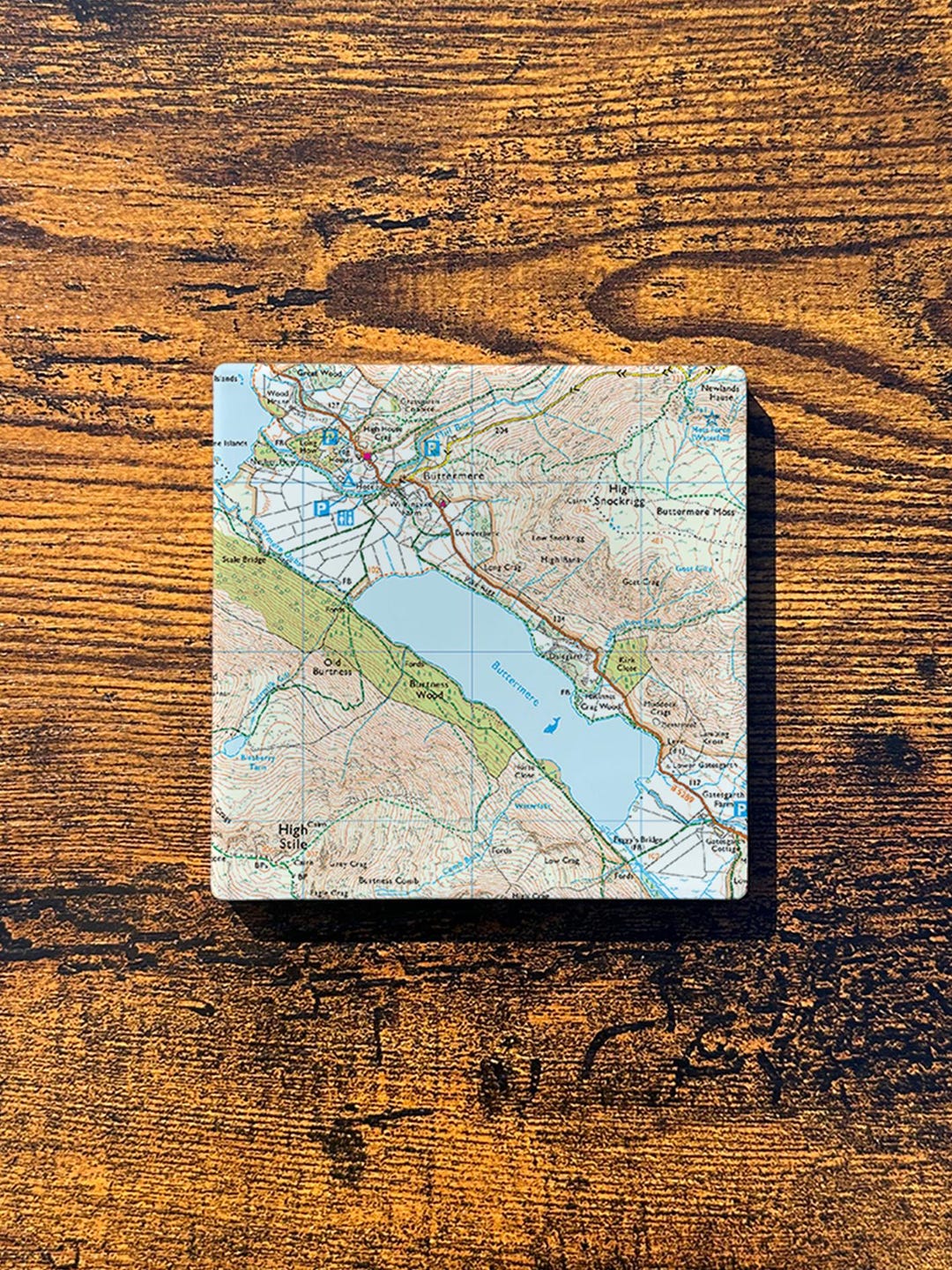 Buttermere Lake District Ceramic Map Coaster Lake District Hiking ...